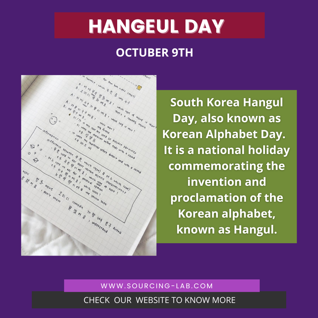 Hangul Day: Korean Alphabet Day - SourcingLab
